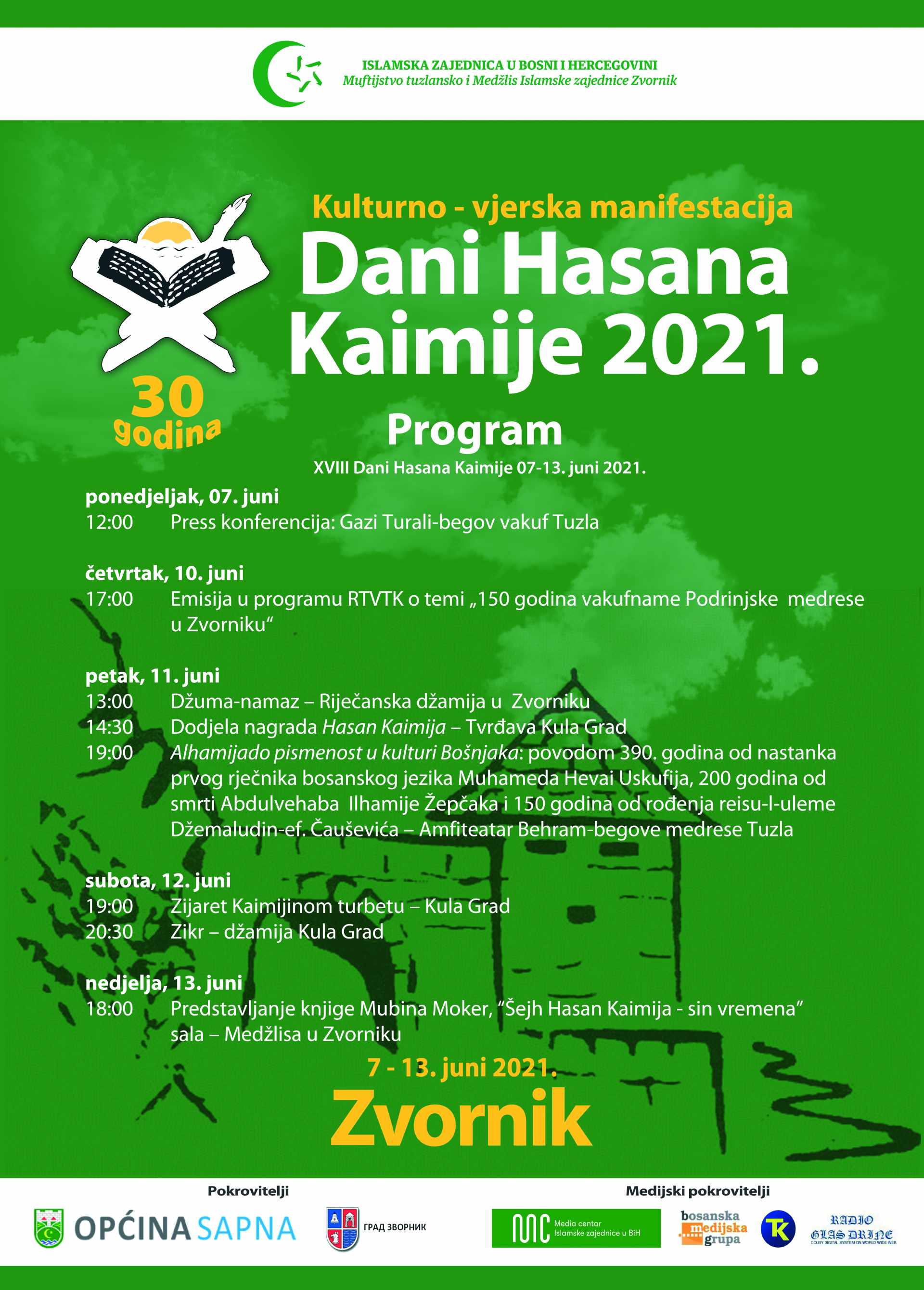 U Zvorniku i Tuzli će biti održani 18. Dani Hasana Kaimije - TIP.ba U Zvorniku i Tuzli će biti održani 18. Dani Hasana Kaimije - TIP.ba